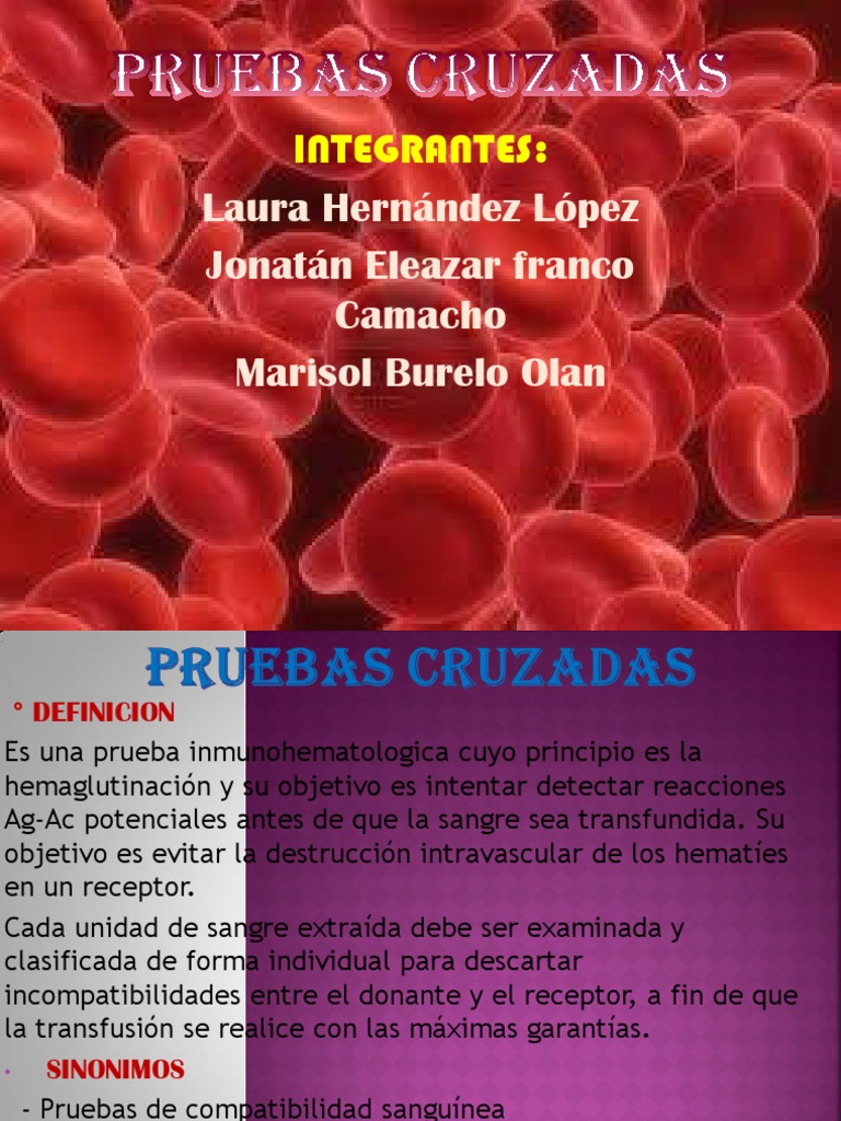 Pruebas Cruzadas | PDF | Tipo de sangre | Transfusión de sangre