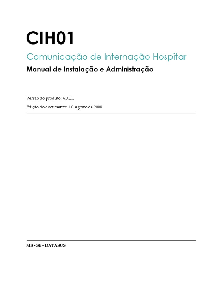 Manual de Instalacao e Administracao CIH01 | Download grátis PDF ... Manual de Instalacao e Administracao CIH01 | Download grátis PDF ...