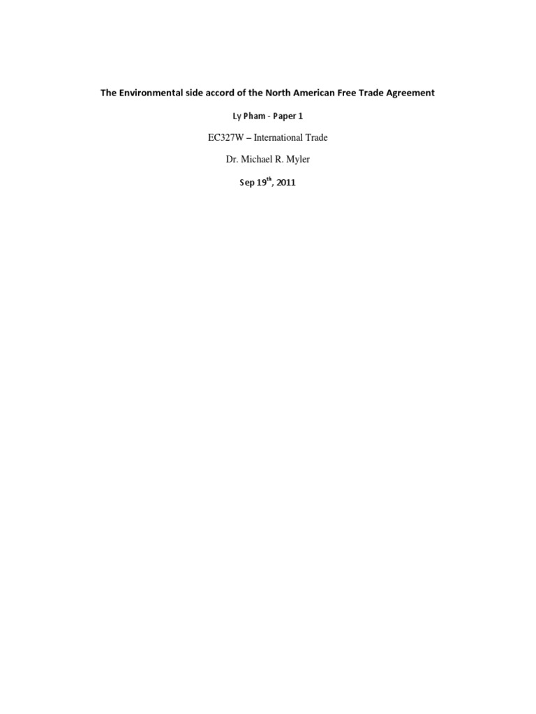 NAFTA Environment Essay | PDF | North American Free Trade Agreement ...