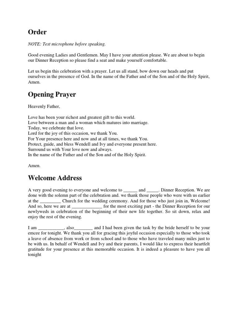 Emcee Script Revised 1 | PDF | Wedding | Social Conventions