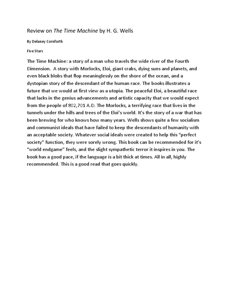 Review of H.G. Wells' The Time Machine | PDF | History | Young Adult