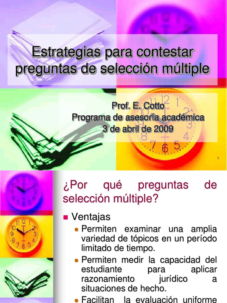 Estrategias para Contestar Examenes | PDF | Prueba (evaluación) | Sicología