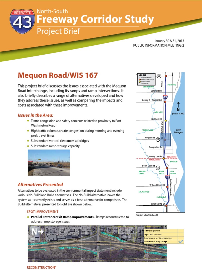 Freeway Corridor Study: Project Brief | PDF | Interchange (Road) | Traffic