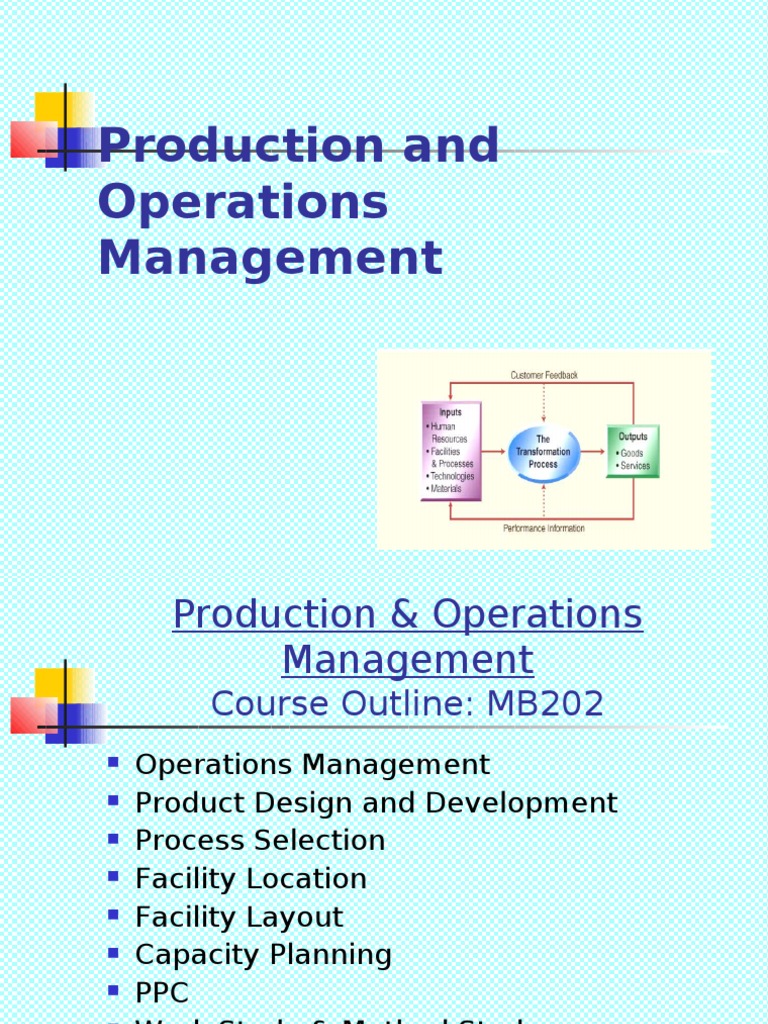 Production and Operations Management Overview | PDF | Operations ...