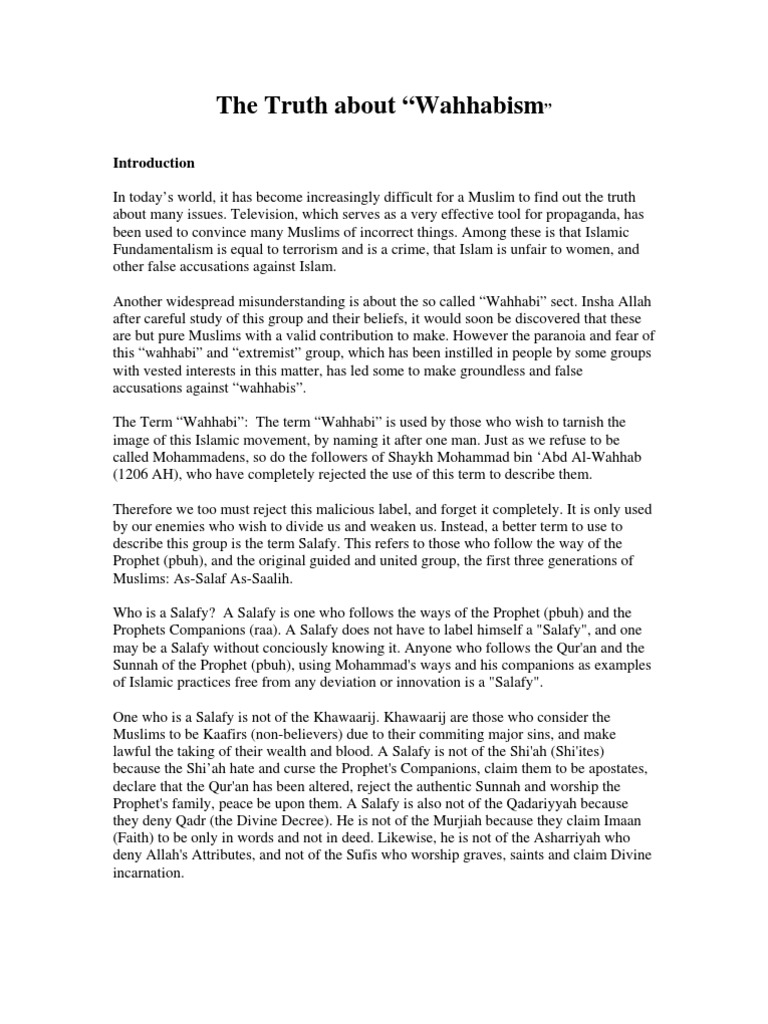 Wahabi | PDF | Wahhabism | Salafi Movement