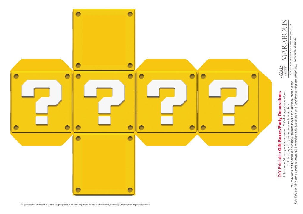 Mario Party Gift Box Template | PDF