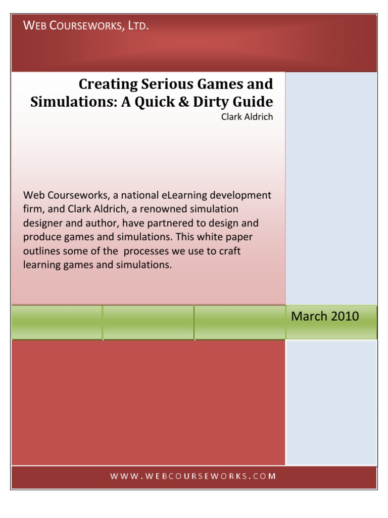 Creating Serious Games and Simulations | PDF | Simulation | Design