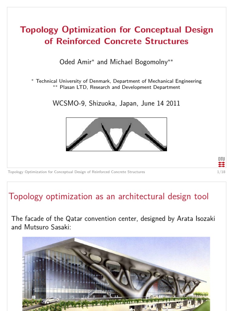 Topology Optimization For Conceptual Design Of Reinforced Concrete