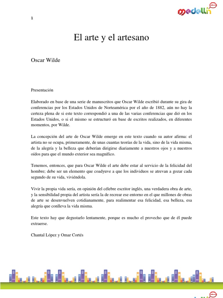 Wilde - Oscar-El Arte y El Artesano | PDF | Color | Nobleza