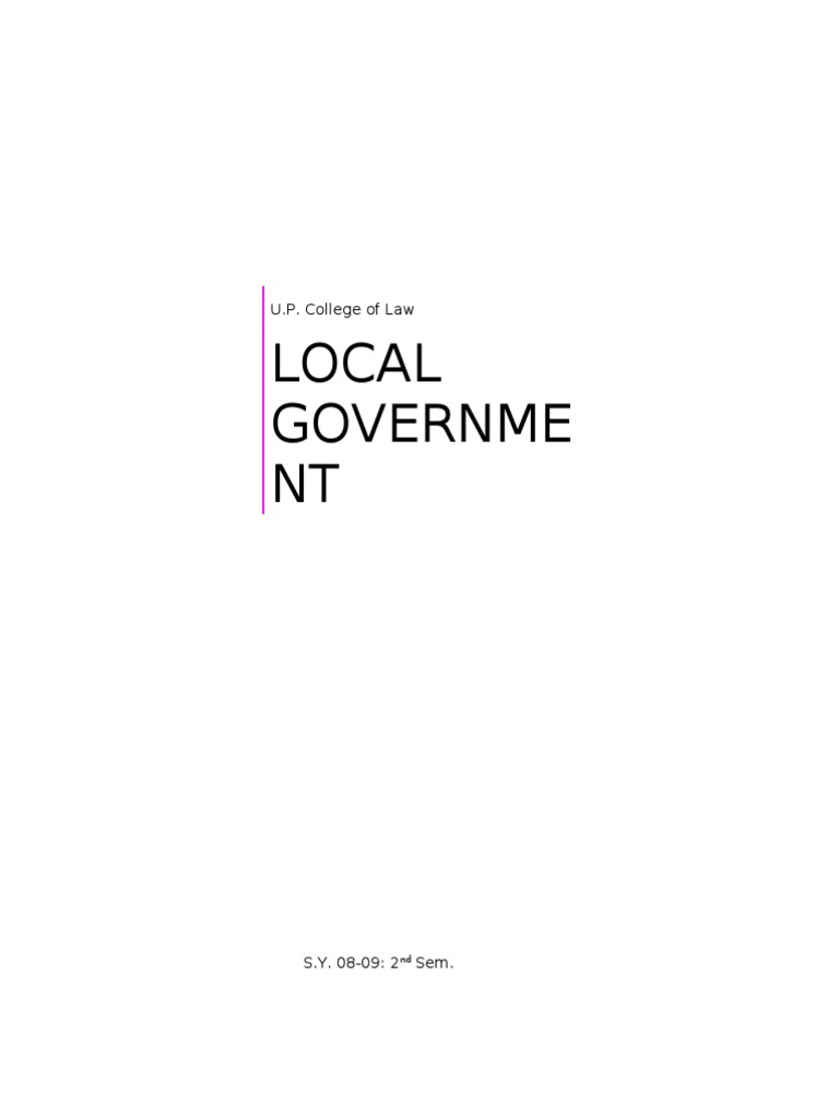 Local Government Reviewer | PDF | Government | Social Institutions