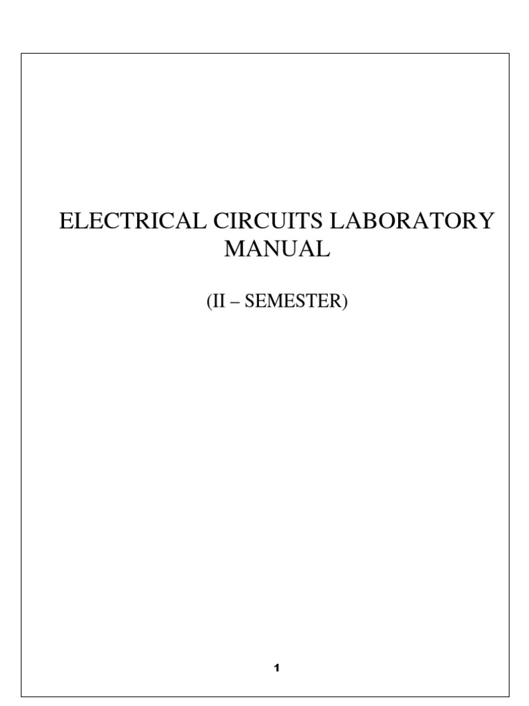 Electrical Circuit Lab Manual | PDF | Series And Parallel Circuits | Electrical Network
