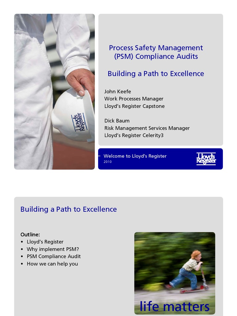 Process Safety Management (PSM) Compliance Audits: Building a Path to ...