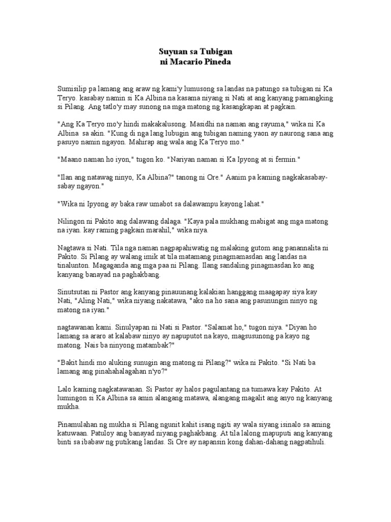 Suyuan Sa Tubigan | PDF