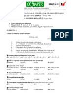 Subiect Comper Romana EtapaI 2024 2025 clasaII | PDF