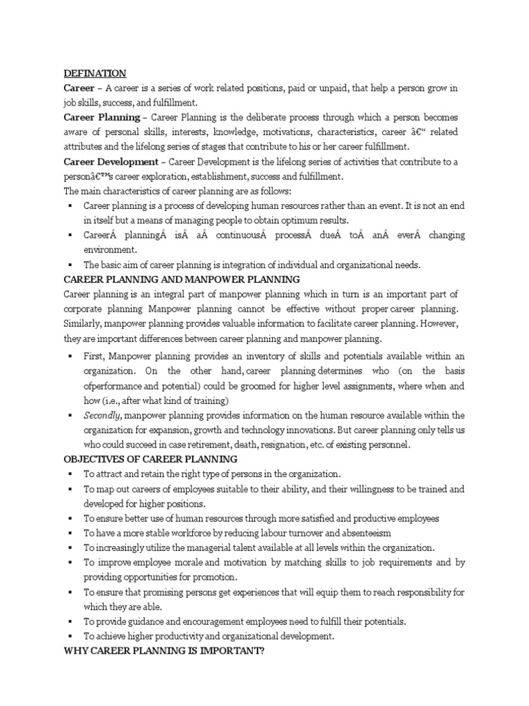 Career Planning and Development | PDF | Human Resources | Employment