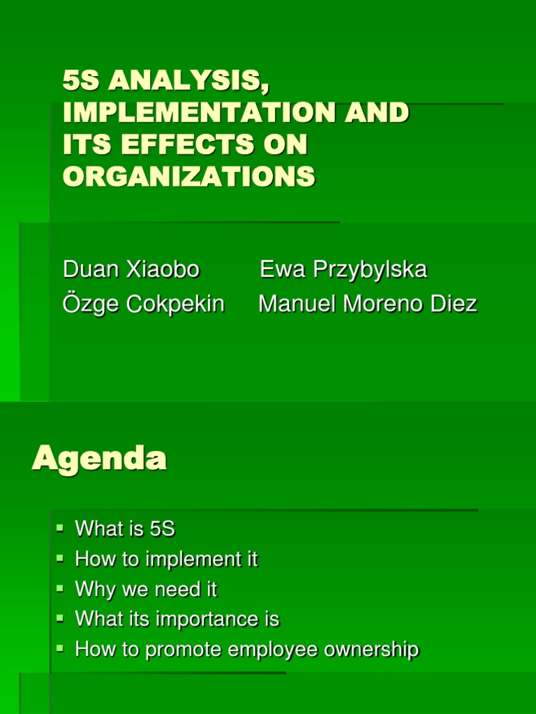5S Analysis, Implementation and Its Effects On Organizations | PDF ...