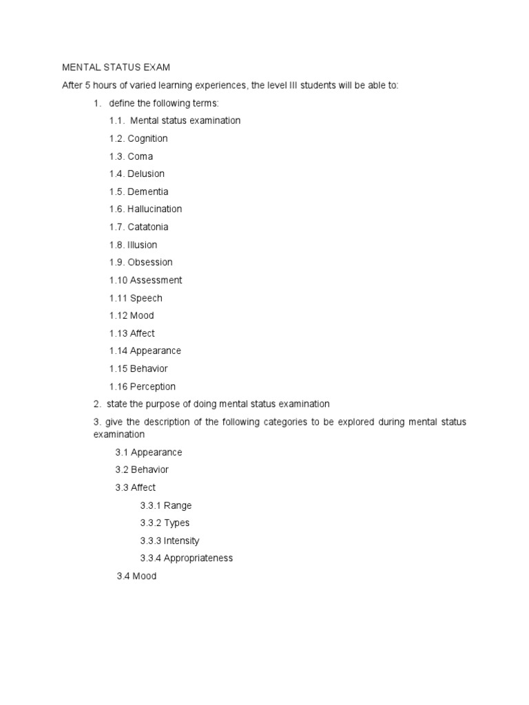 Mse | PDF | Delusion | Subjective Experience