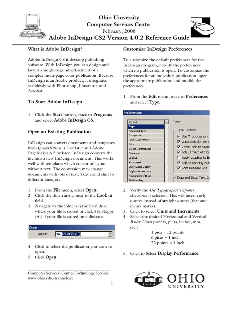 InDesign CS2 Reference Guide | PDF | Adobe In Design | Portable ...