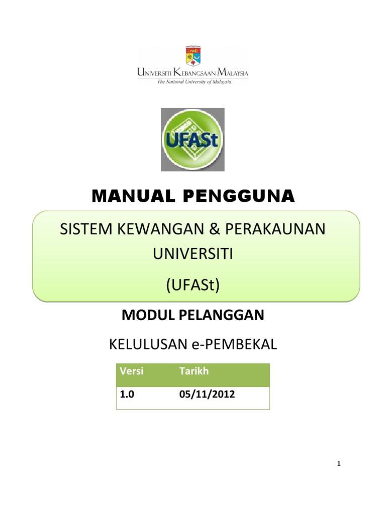 Manual Pengguna Epembekal UKM/PPUKM | PDF