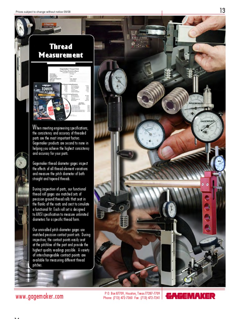 Gagemaker Thread Measurement | Metalworking | Machining