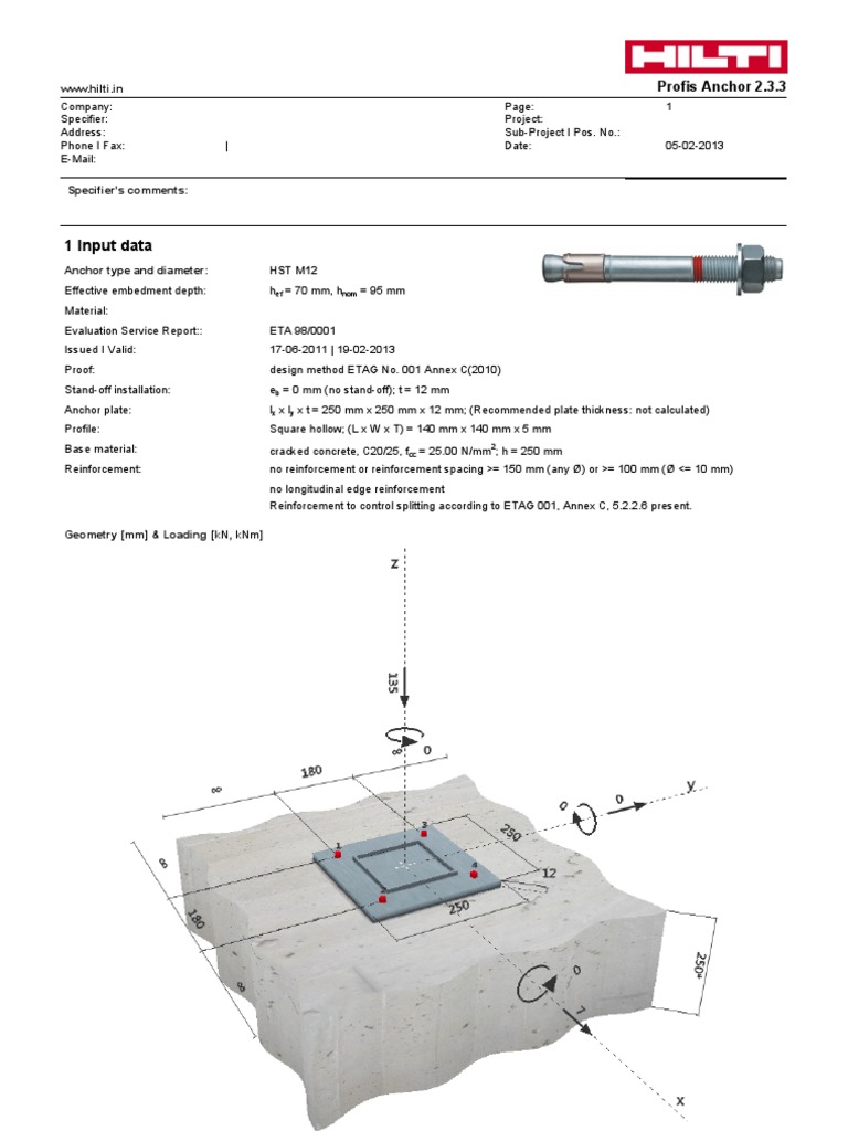 Anchor Report | PDF | Strength Of Materials | Drill
