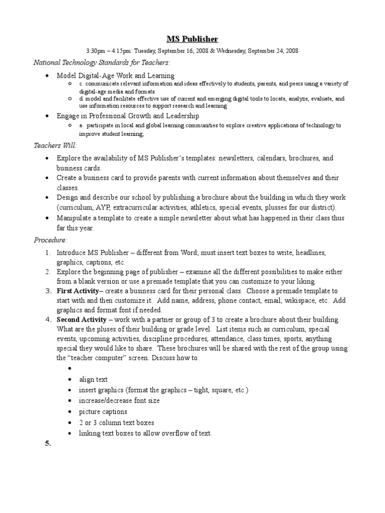 MS Publisher and Excel Training for Teachers | PDF | Spreadsheet | Graphics