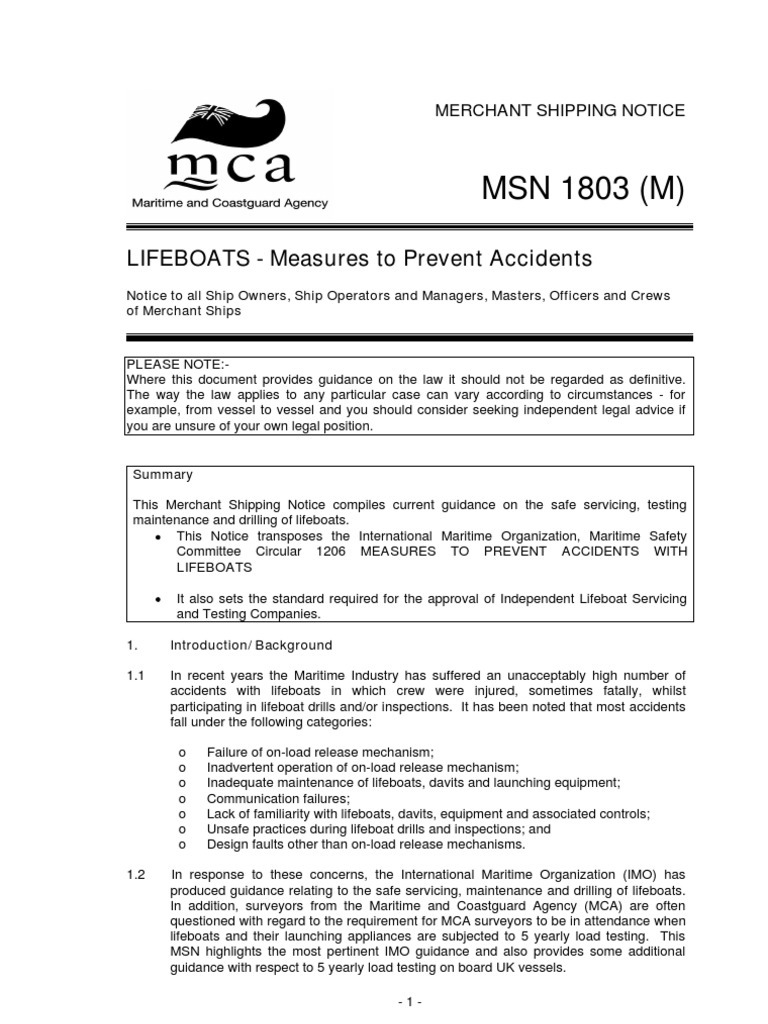 Guide of Inspection life boats by MCA | Sea Captain | Safety