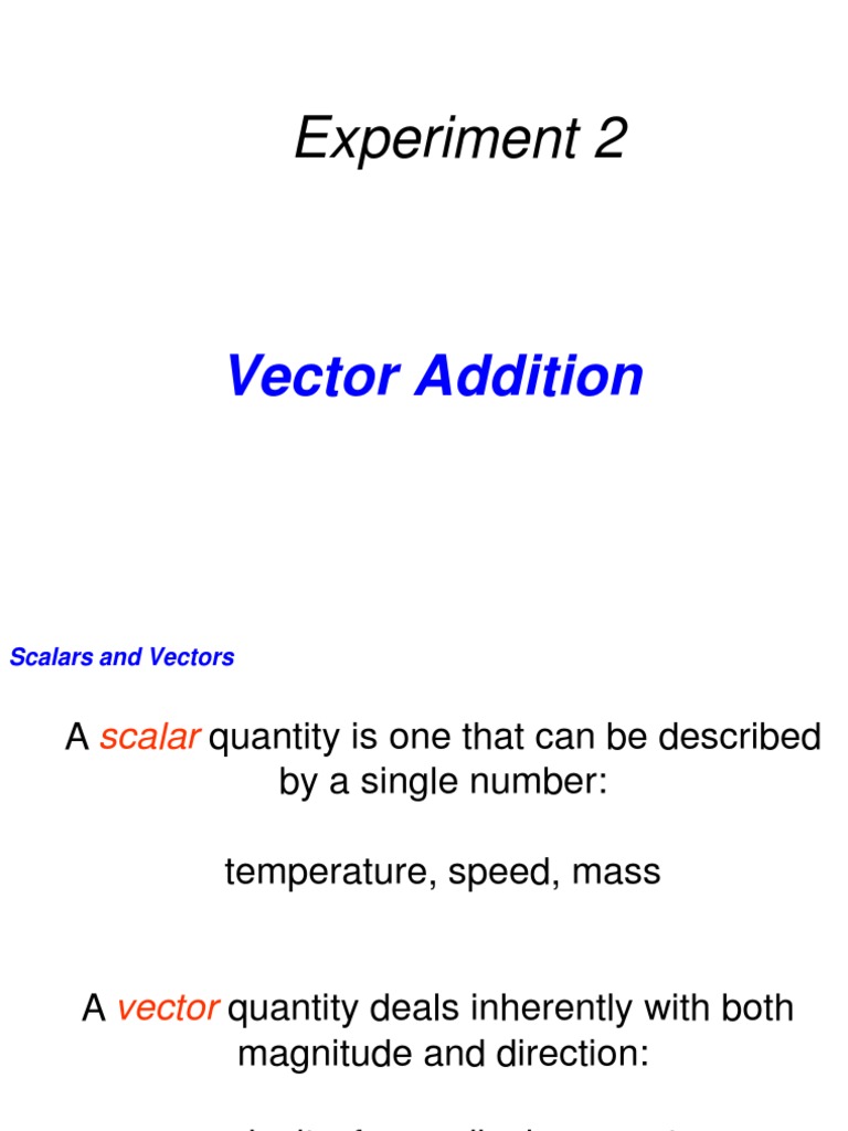 Vector Addition | PDF | Euclidean Vector | Quantity