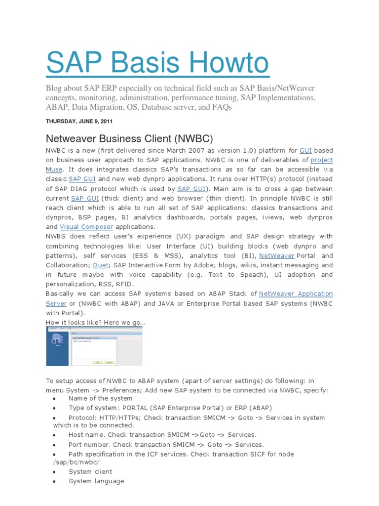 How To Configure NWBC | PDF | Sap Se | Hypertext Transfer Protocol
