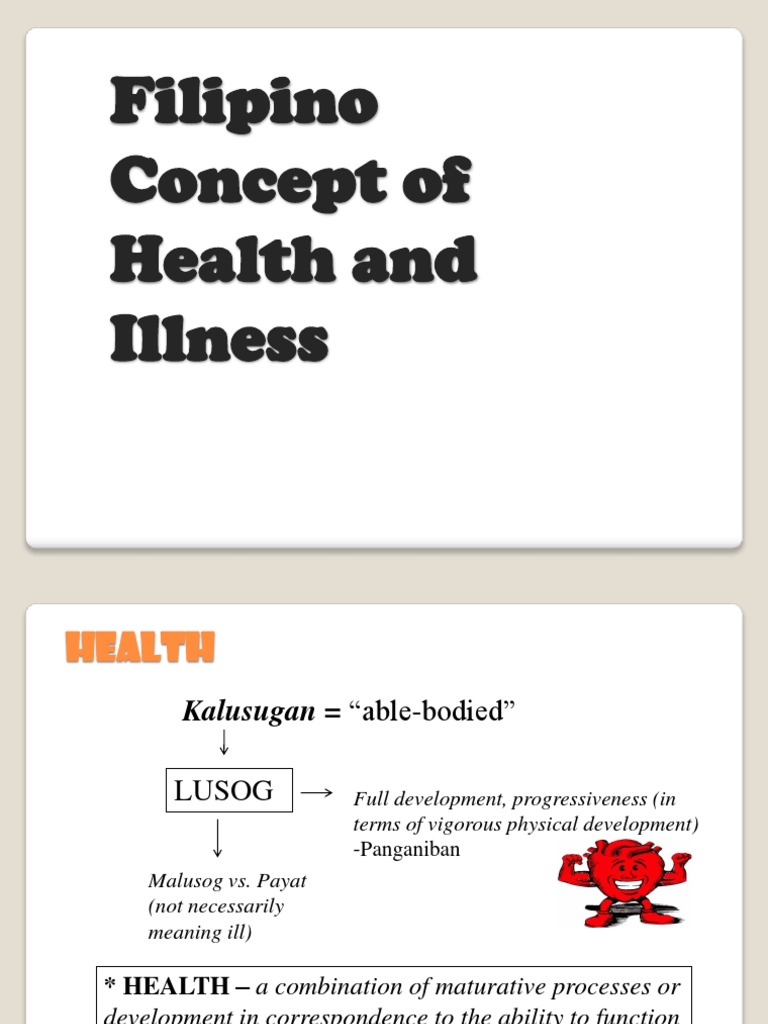 Filipino Concepts of Health, Illness, and Theories of Illness Causation ...