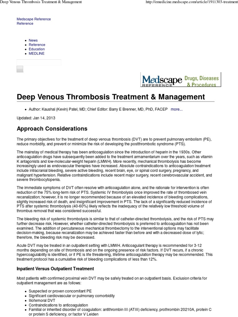 DVT Treatment | PDF | Thrombosis | Vein