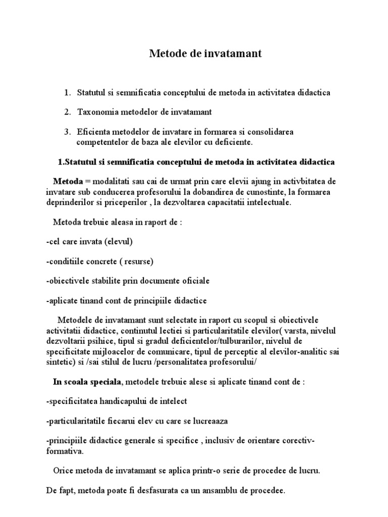 Metode de Invatare | PDF
