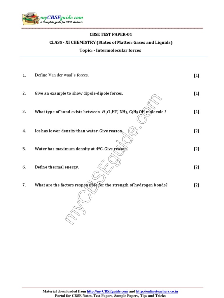 11th Chemistry Matter Test 01 | PDF