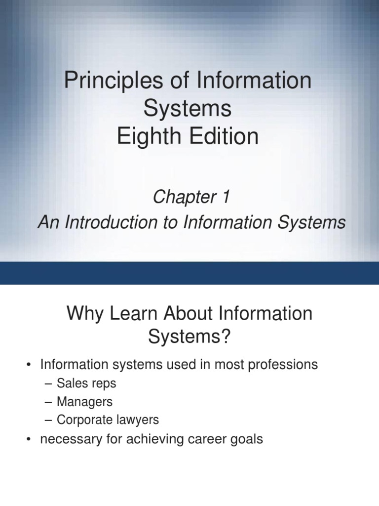 An Introduction to Information Systems: Exploring the Foundational ...
