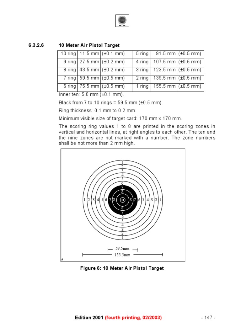 Air Pistol Target Dimensions | PDF | Sports & Recreation | Home & Garden