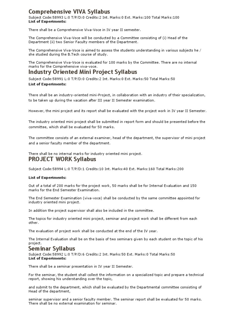 Comprehensive VIVA Syllabus: List of Experiments | PDF | Academia ...