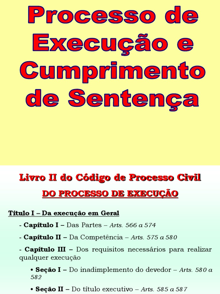 Processo de Execução no CPC: Estrutura e Regras | PDF | Julgamentos ...