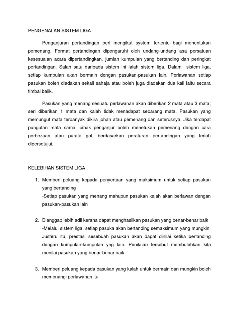 Pengenalan Sistem Liga | PDF