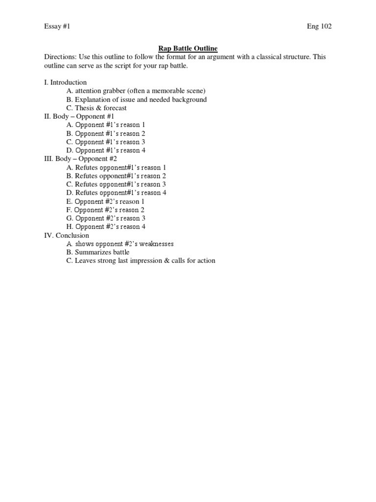 Rap Battle Argument Structure Guide | PDF | Argument | Cognition