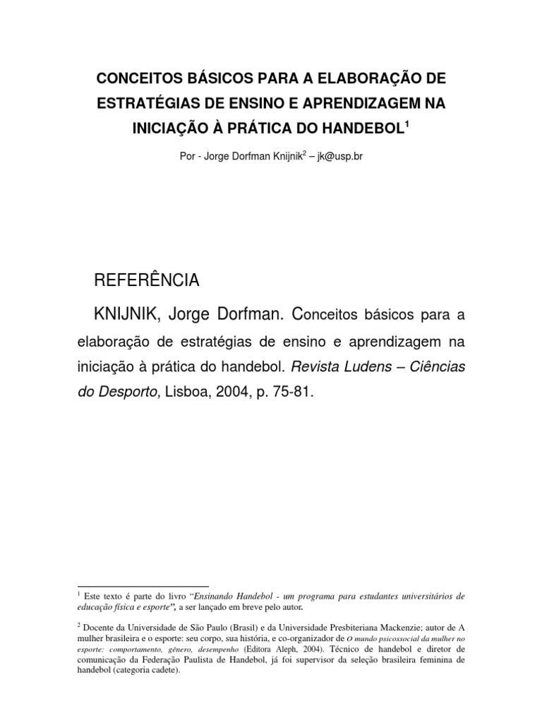 Conceitos Basicos Handebol | PDF | Aprendizado | Tempo Conceitos Basicos Handebol | PDF | Aprendizado | Tempo
