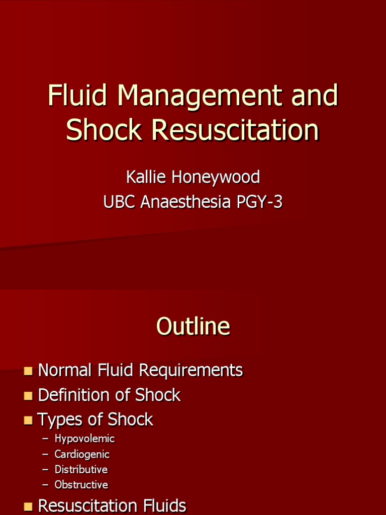 Fluid Management and Shock Resuscitation | PDF | Shock (Circulatory ...