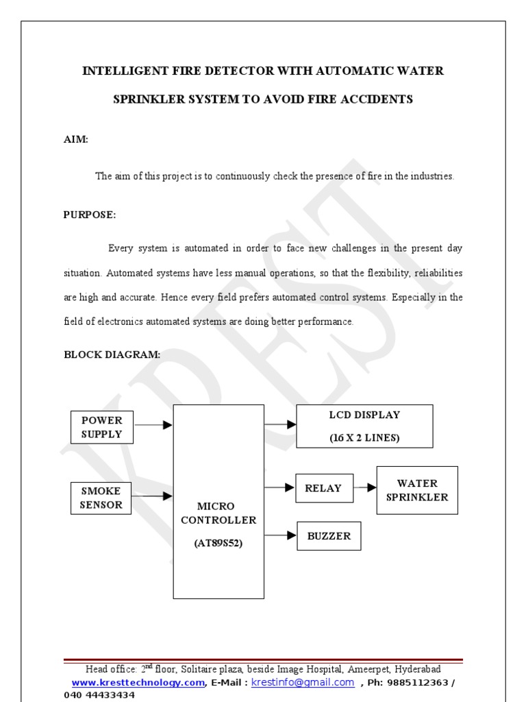 85.intelligent Fire Detector With Automatic Water Sprinkler System To ...
