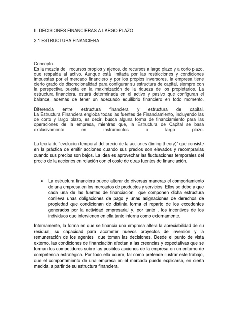 Estructura Financiera | PDF | Compartir (Finanzas) | Capital (economía)