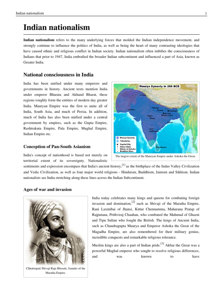 Indian Nationalism: National Consciousness in India | PDF | Indian ...