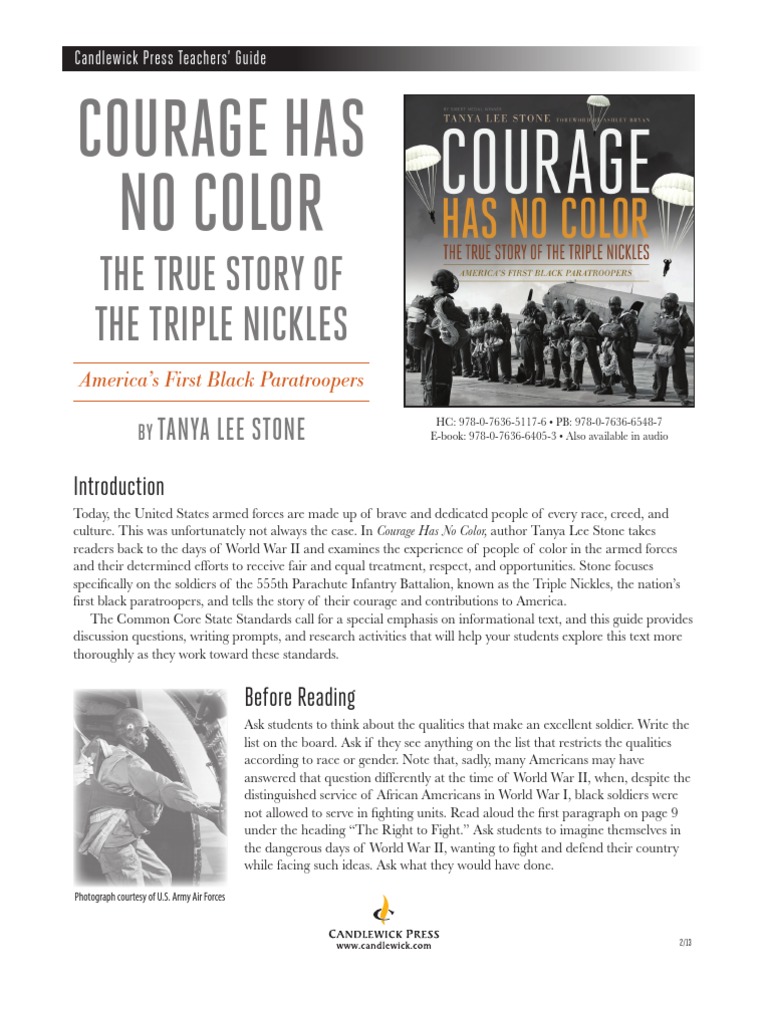 Courage Has No Color - Teachers' Guide | PDF | Citation | Paratrooper