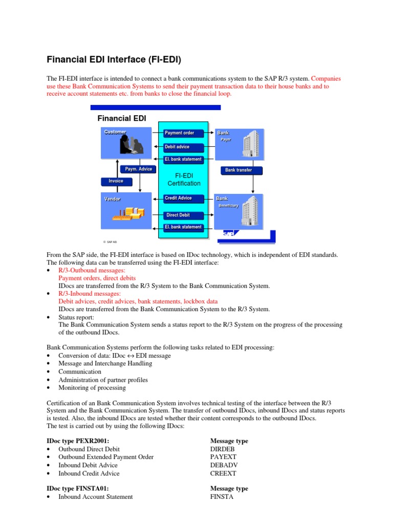 SAP FI-EDI Bank Communication Interface | PDF