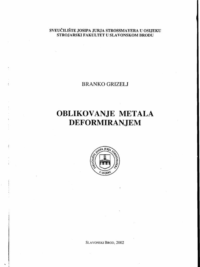 Obrada Materijala Deformiranjem | PDF