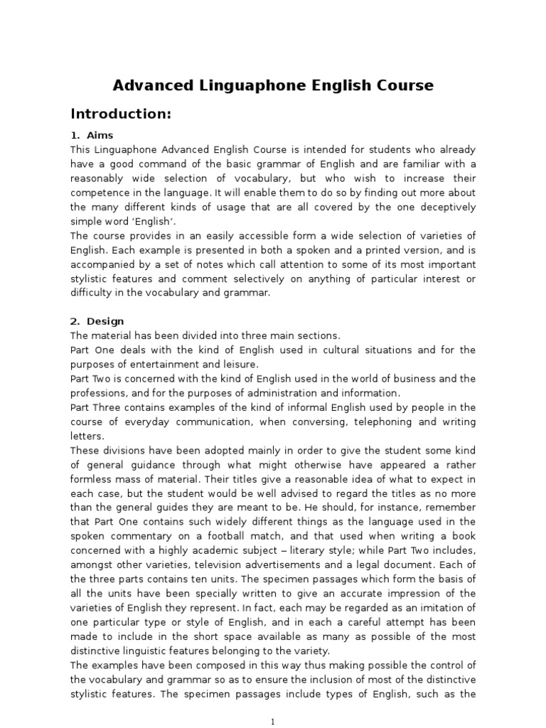 Advanced Linguaphone English Course | PDF | English Language | Traffic ...