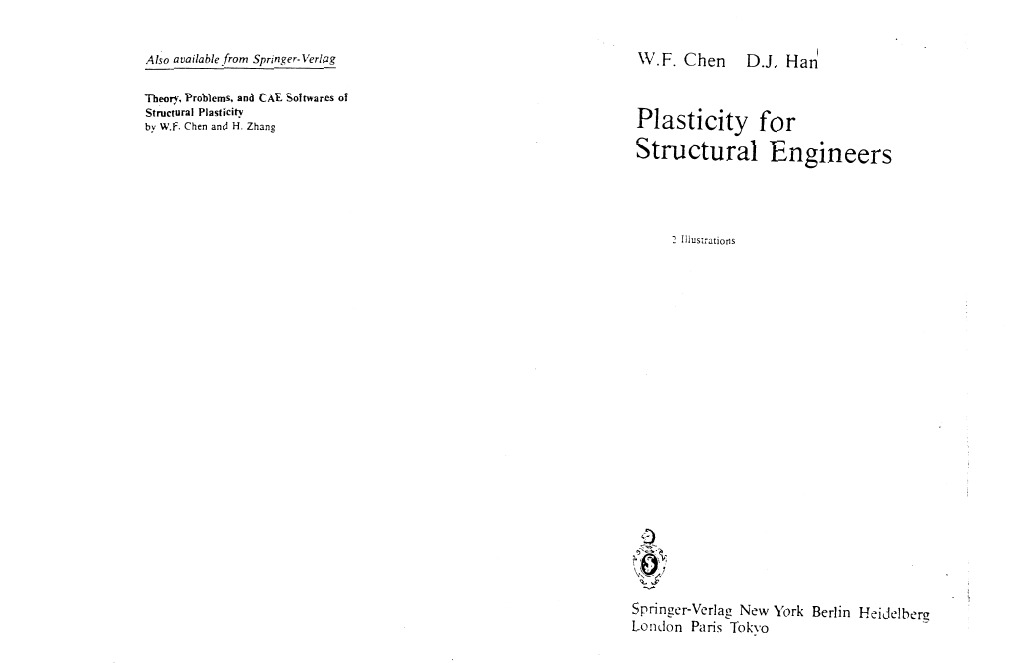 Plasticity For Structural Engineers, W.F.Chen | PDF