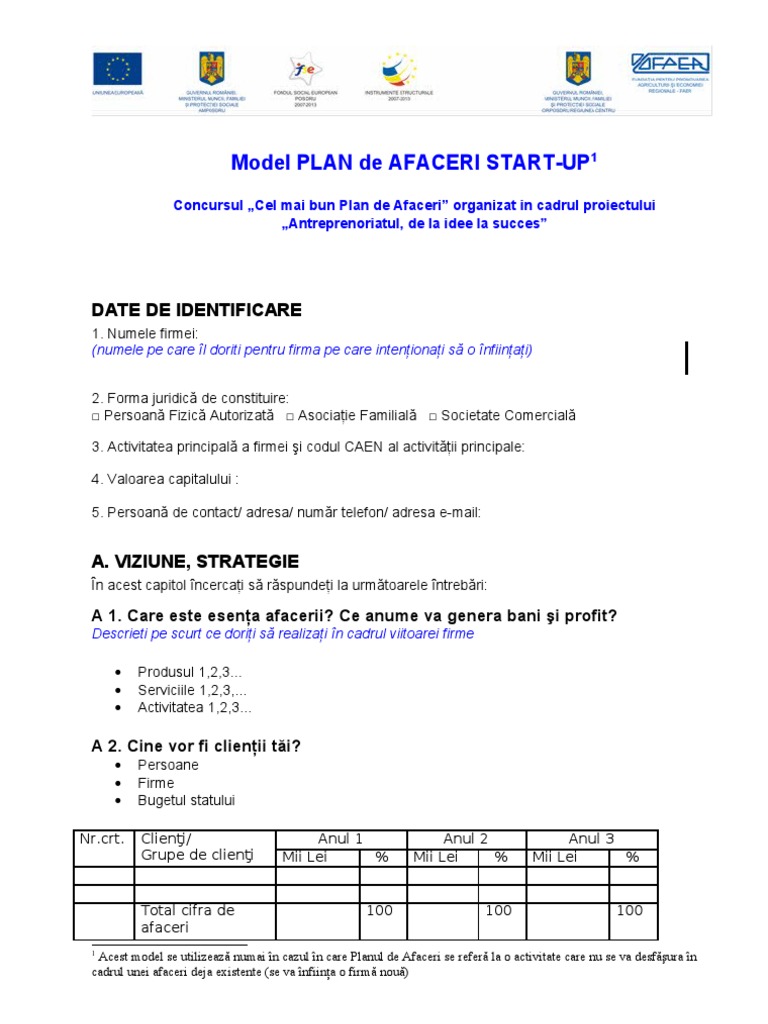 Plan de Afaceri | PDF